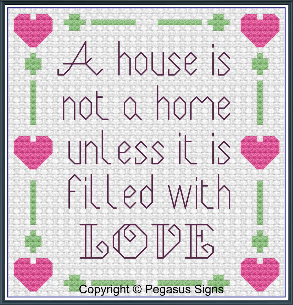House Home Quote Cross Stitch Pattern Only PDF/JPEG Files Quotation ...