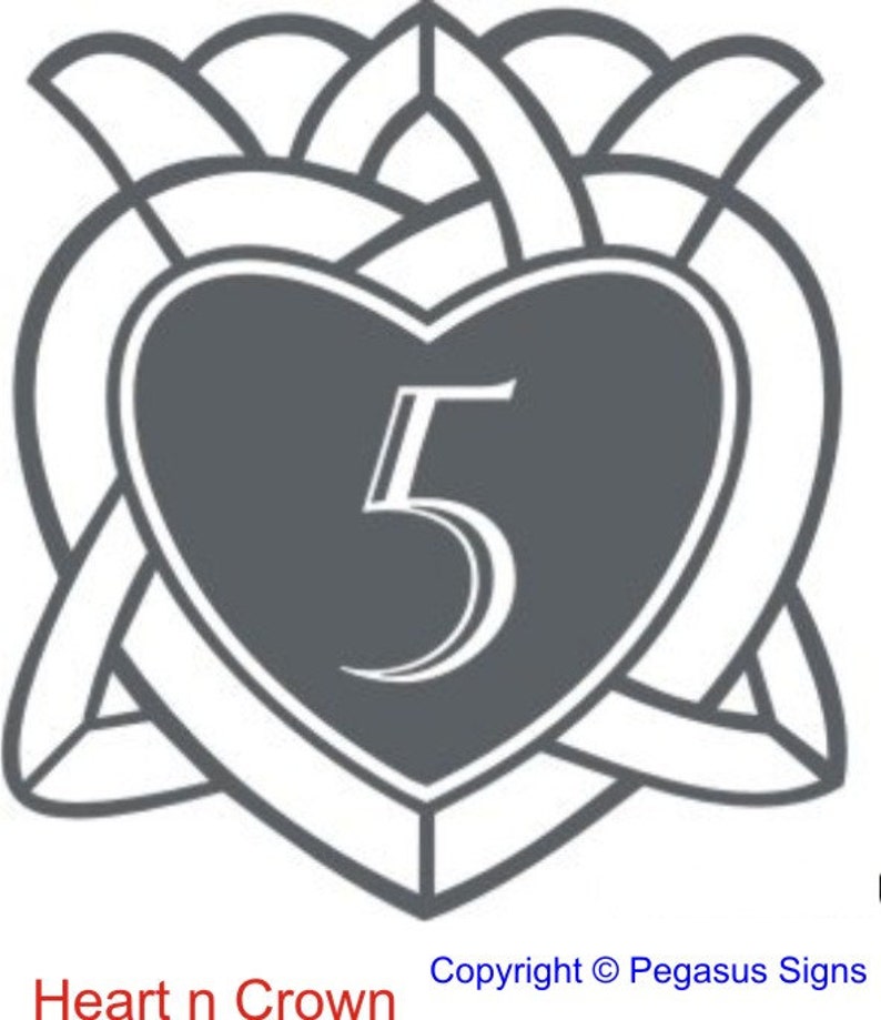 Frosted House Number A4 for Glass Window/door Decal - Clover, Heart N ...