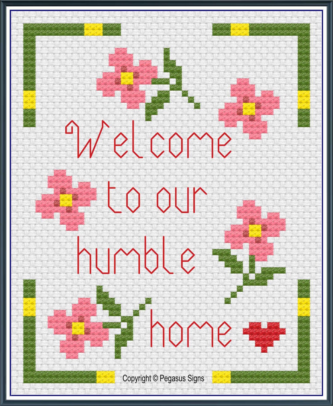 Welcome Cross Stitch Pattern Only PDF/JPEG Files - Gift, Welcome to Our ...