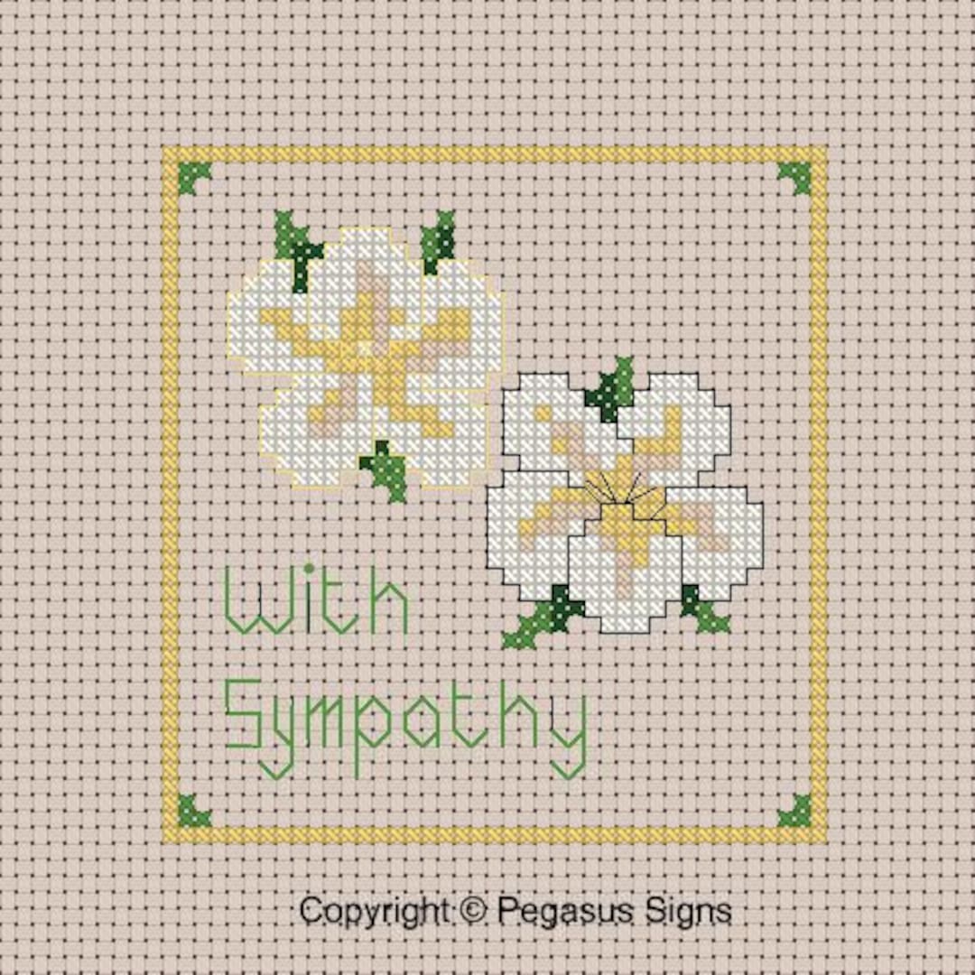 With Sympathy Cross Stitch Pattern Only PDF/JPEG Files - Designer ...
