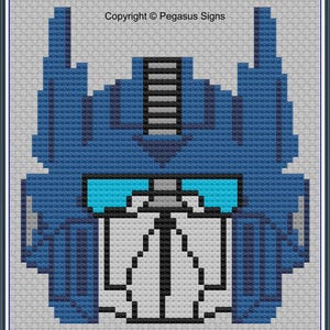 Transformers Optimus Prime Mask Motif Cross Stitch Pattern Only PDF ...