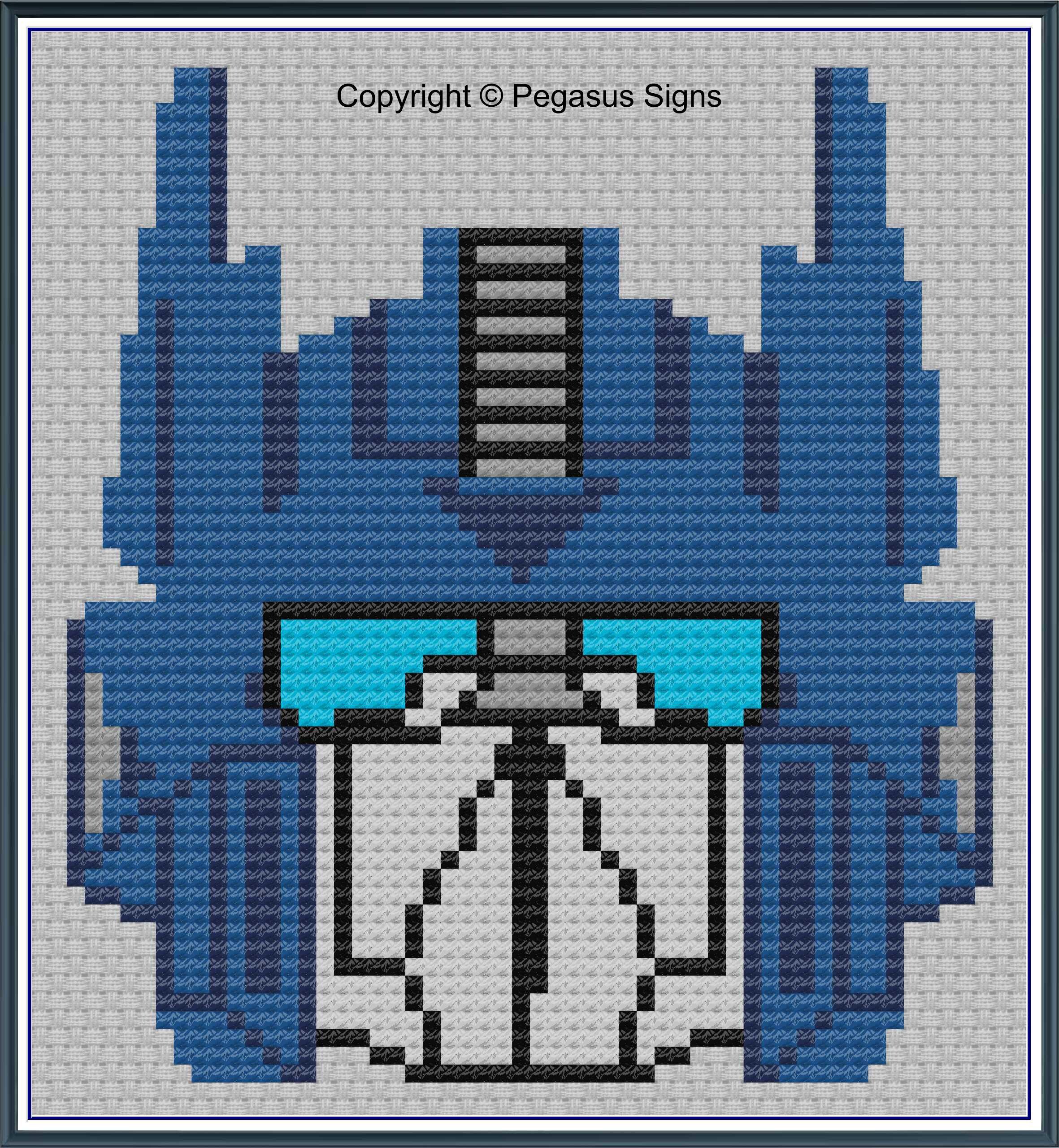 Transformers Optimus Prime Mask Motif Cross Stitch Pattern Only PDF ...