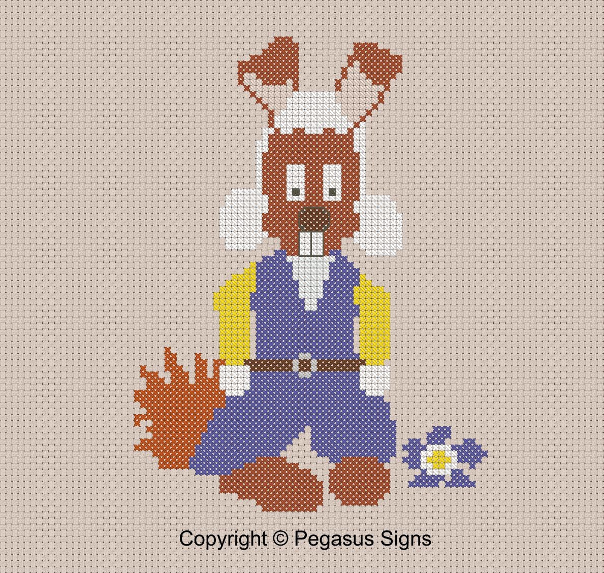 Dylan Magic Roundabout Cross Stitch Pattern Only PDF/JPEG Files Rabbit ...