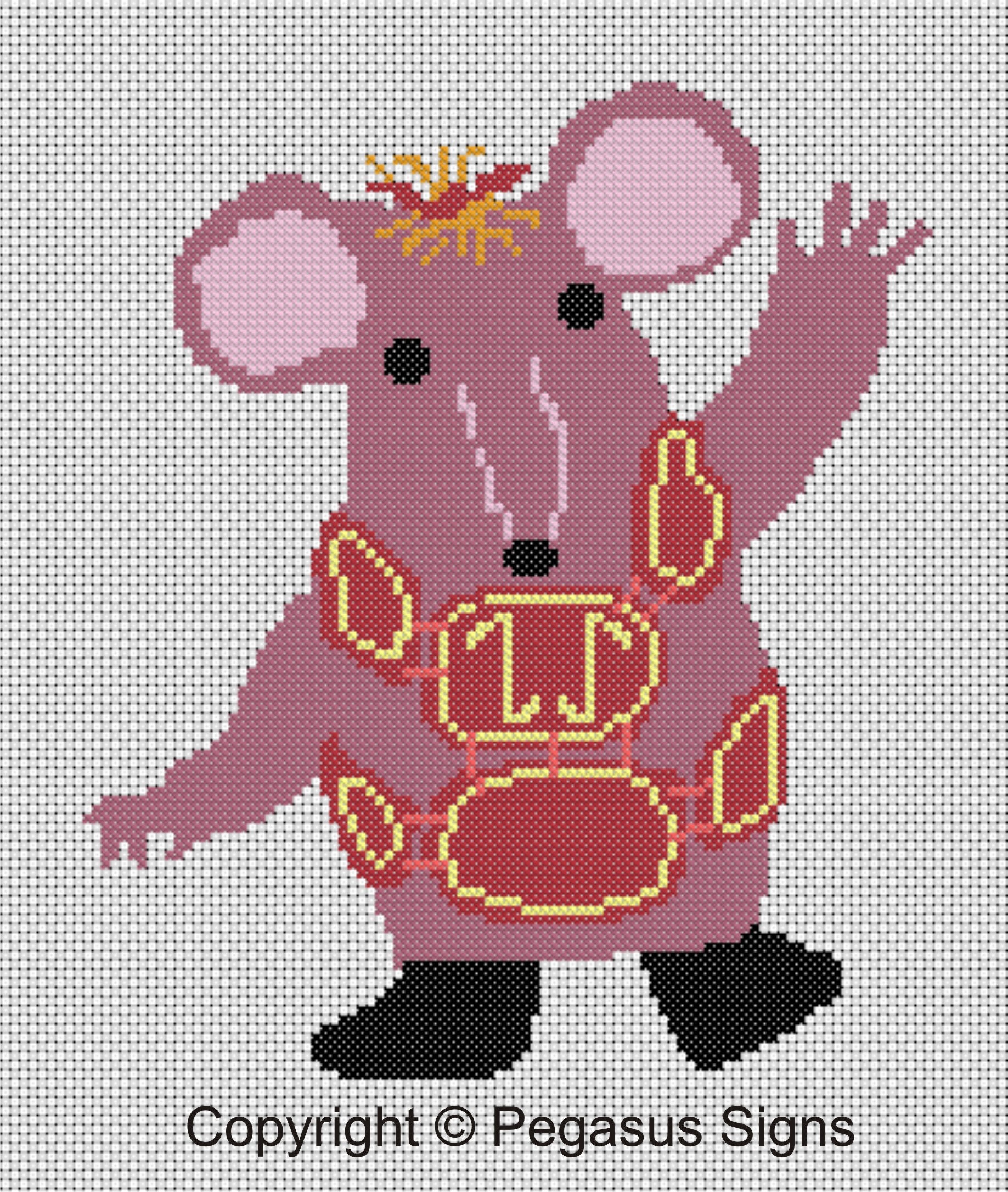 Tiny Clanger Cross Stitch Pattern Only PDF/JPEG Files Clangers Kids Tv ...