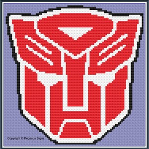 Transformers Motif Cross Stitch Pattern Only PDF/JPEG Files - Kidstv ...