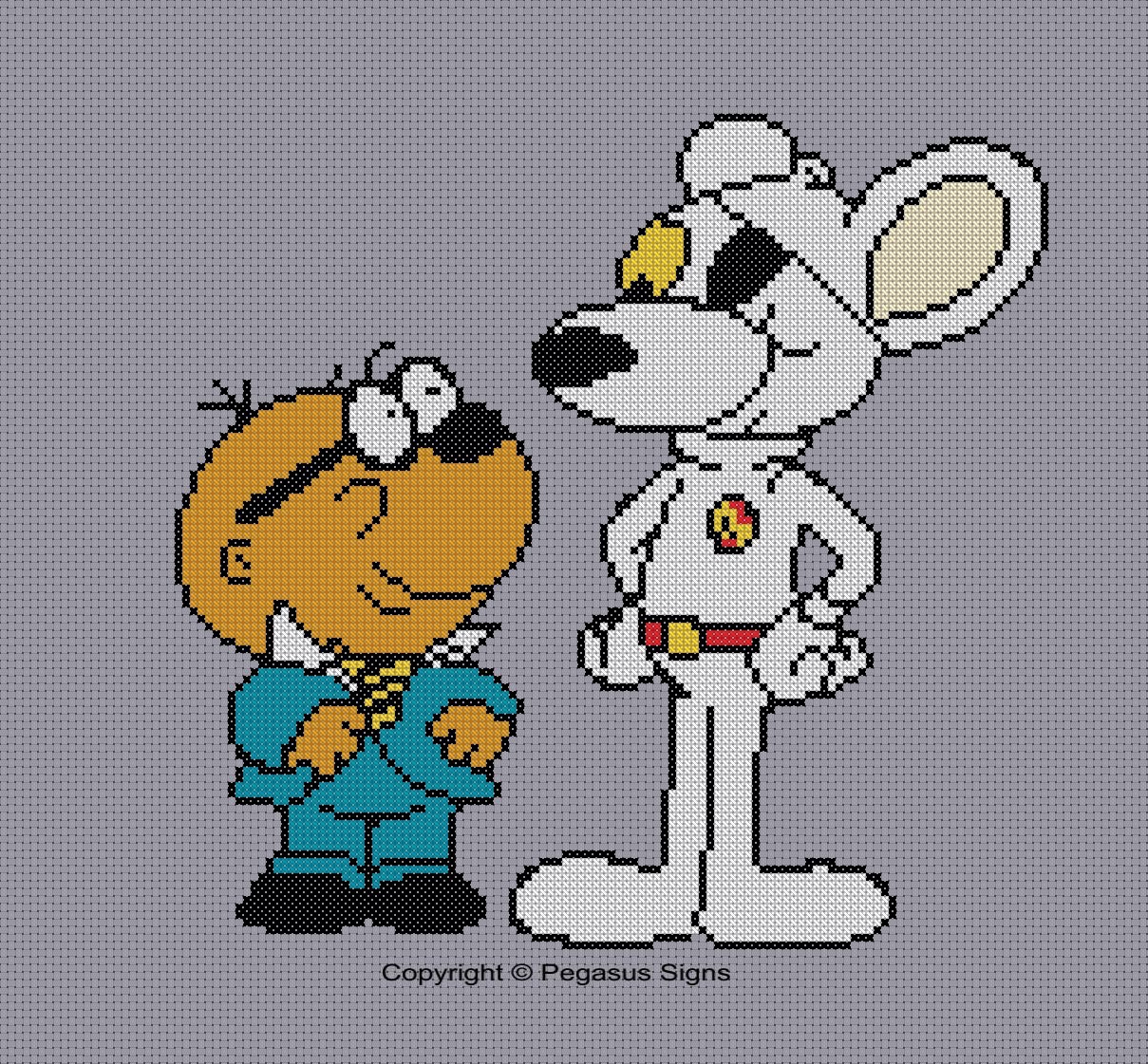 Danger Mouse and Penfold Cross Stitch Pattern Only (pdf Jpg Files) Kids ...