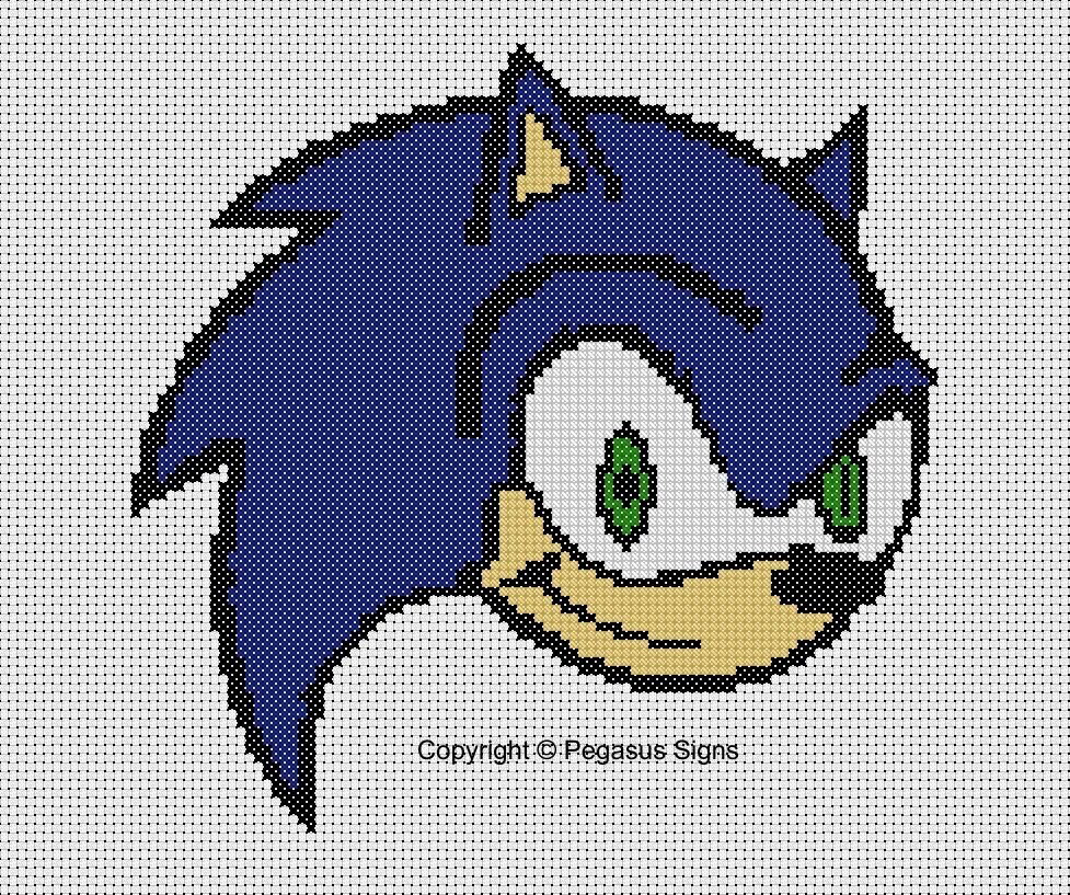 Sonic the Hedgehog Motif Cross Stitch Pattern Only pdf Jpg Files ...