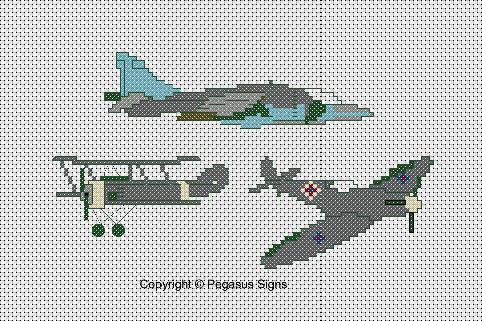 Vintage Planes Cross Stitch Pattern Only (pdf Jpg Files) Aircraft ...