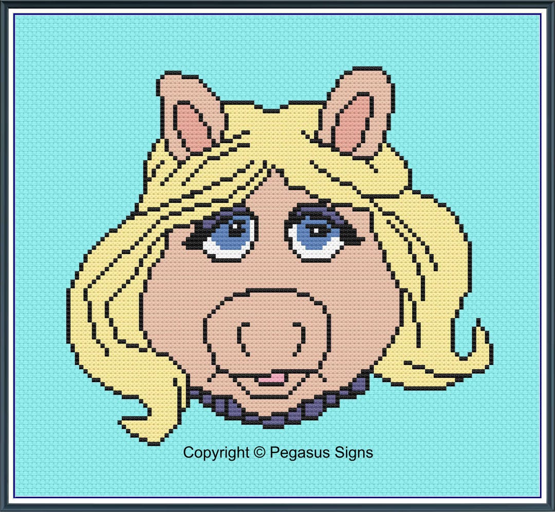 Miss Piggy Cross Stitch Pattern Only (pdf Jpg Files) Kids TV Characters ...