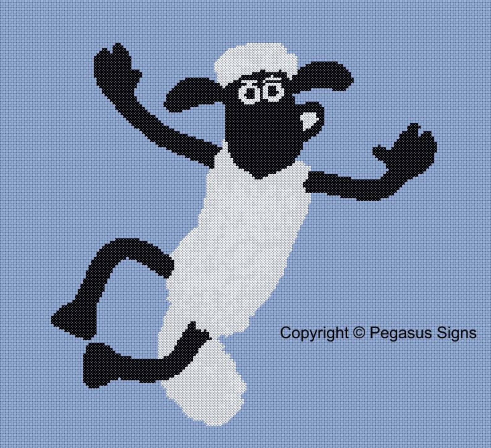Shaun the Sheep Cross Stitch Pattern Only PDF/JPEG Files Sheep Cute ...