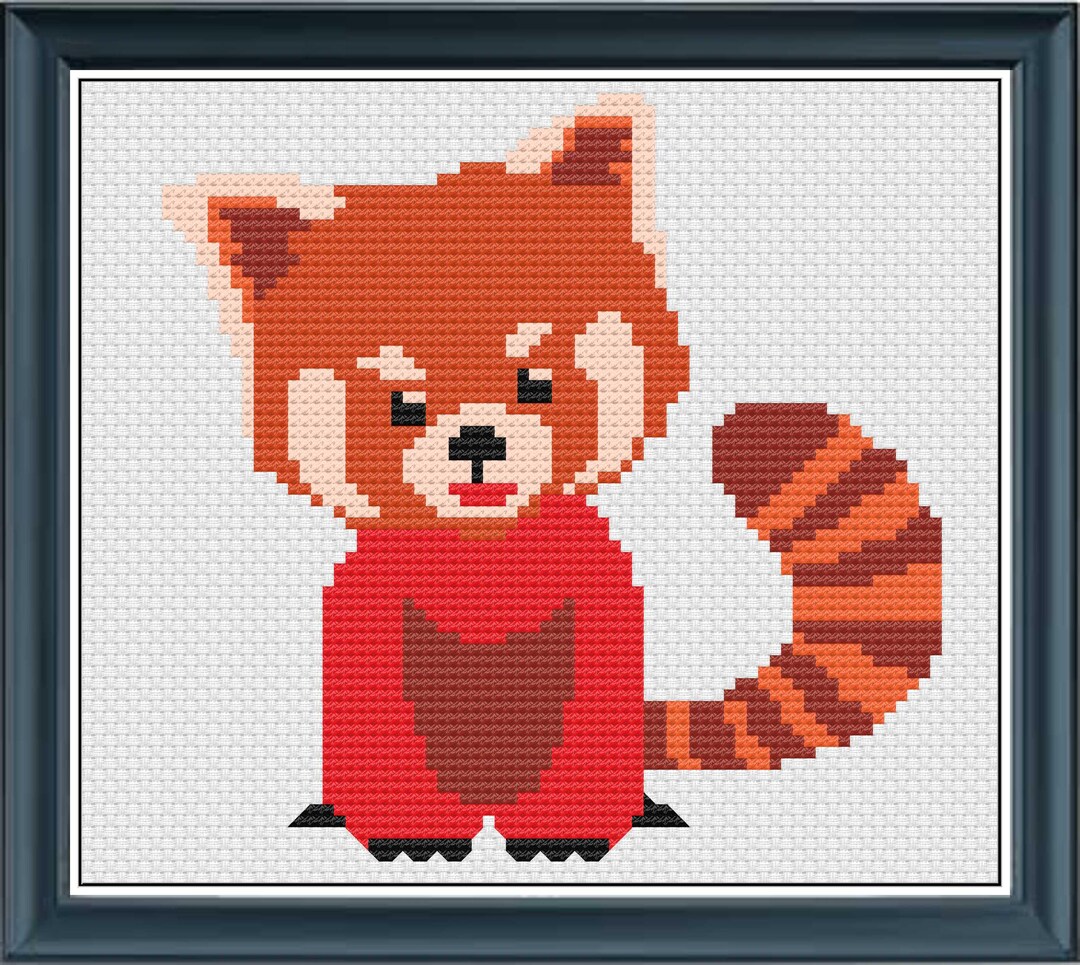 Red Panda Cross Stitch Pattern Only PDF/JPEG Files - Card, Stitch a ...