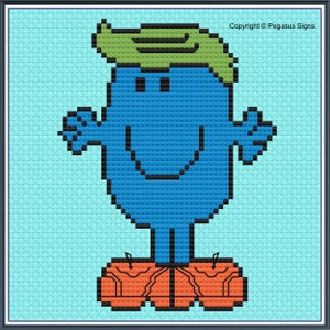 Mr Marvelous Cross Stitch Pattern - Mr Men & Little Miss (PDF/JPEG) - Etsy