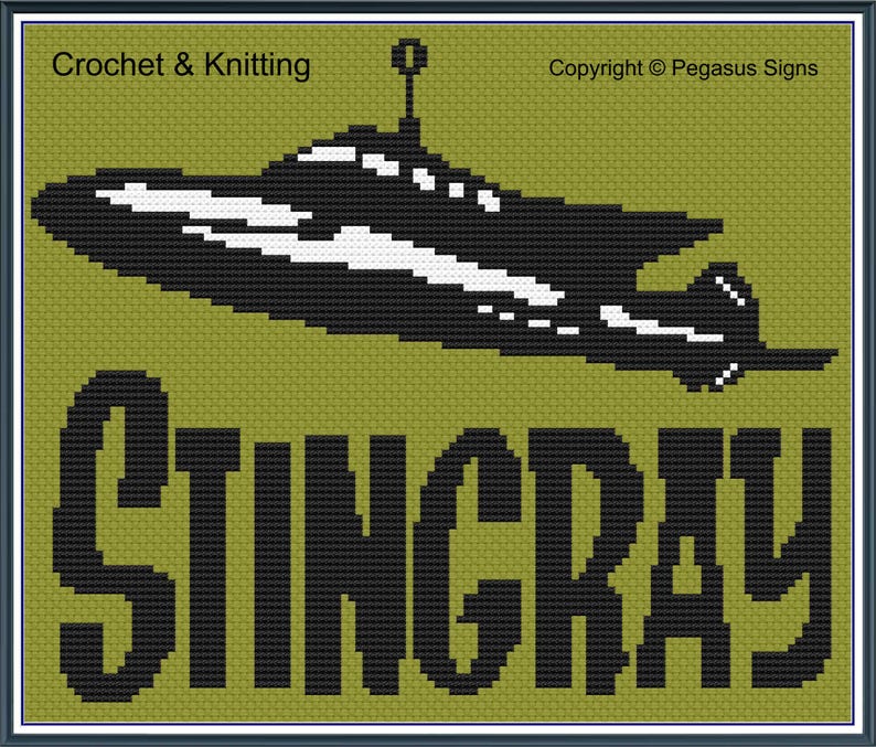 Stingray Crochet & Knitting Chart Only PDF/JPEG Files - Cartoon, Retro ...