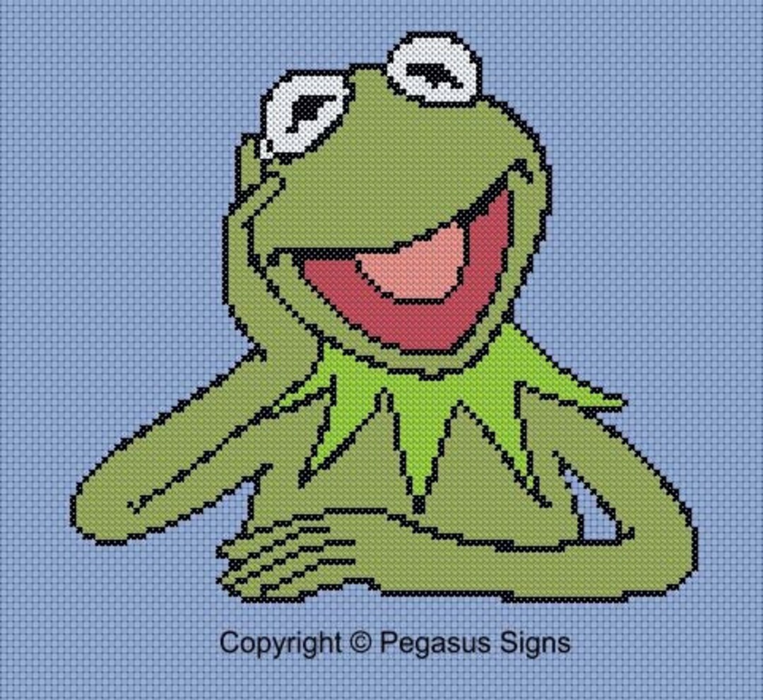 Kermit Frog Cross Stitch Pattern Only (pdf Jpg Files) Kids TV ...