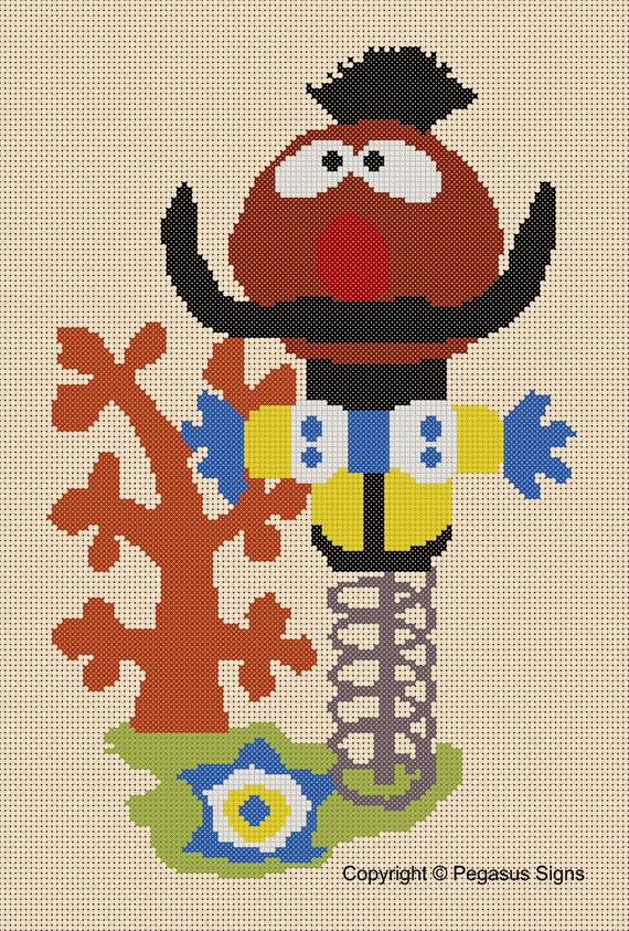 Zebedee Magic Roundabout Cross Stitch Pattern Only PDF/JPEG | Etsy