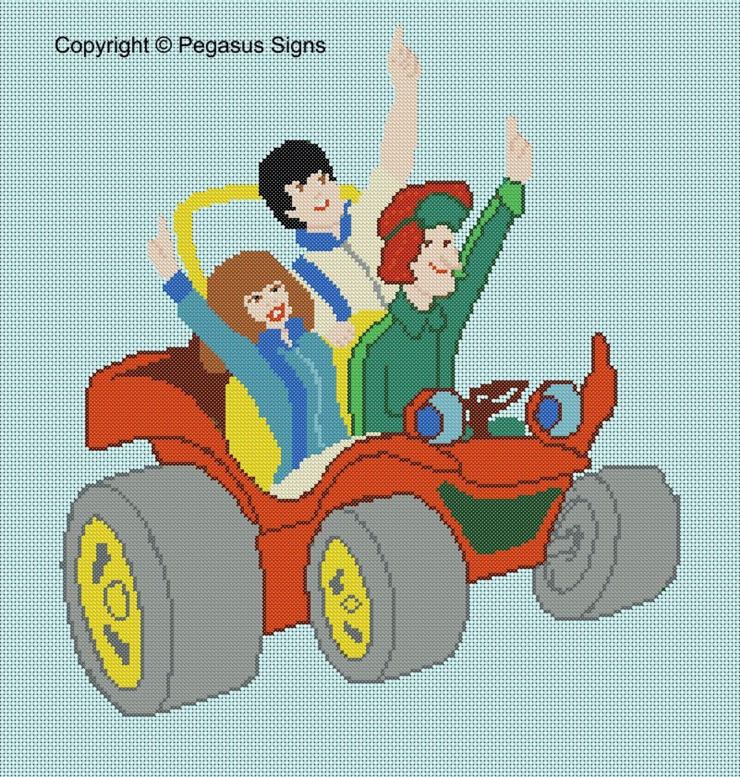 Speed Buggy Cross Stitch Pattern Only (pdf Jpg Files) Tv Series Retro ...