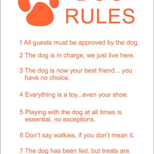 Pet Rules Novelty Fun Hanging Sign Two Sizes Various Colours Choices ...
