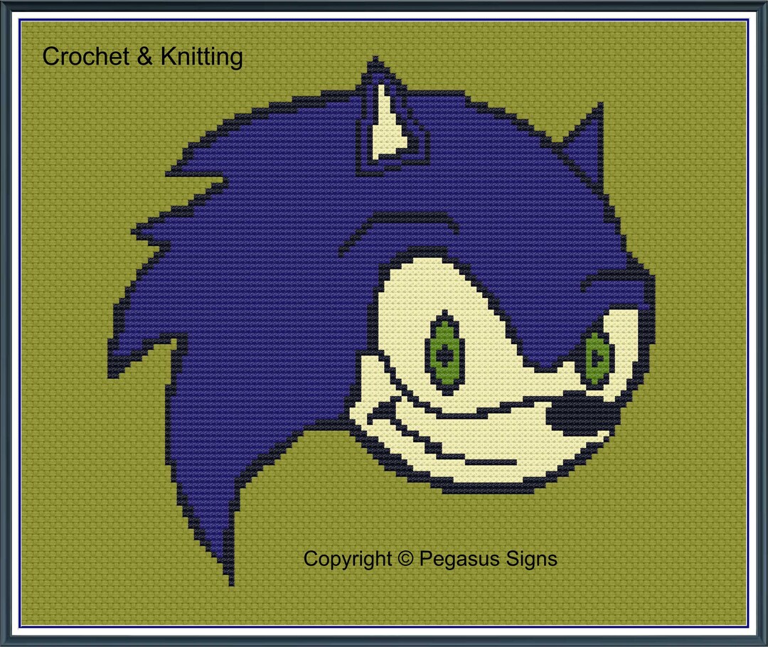 Sonic Crochet & Knitting Chart Only PDF/JPEG Files - Cartoon, Kidstv ...
