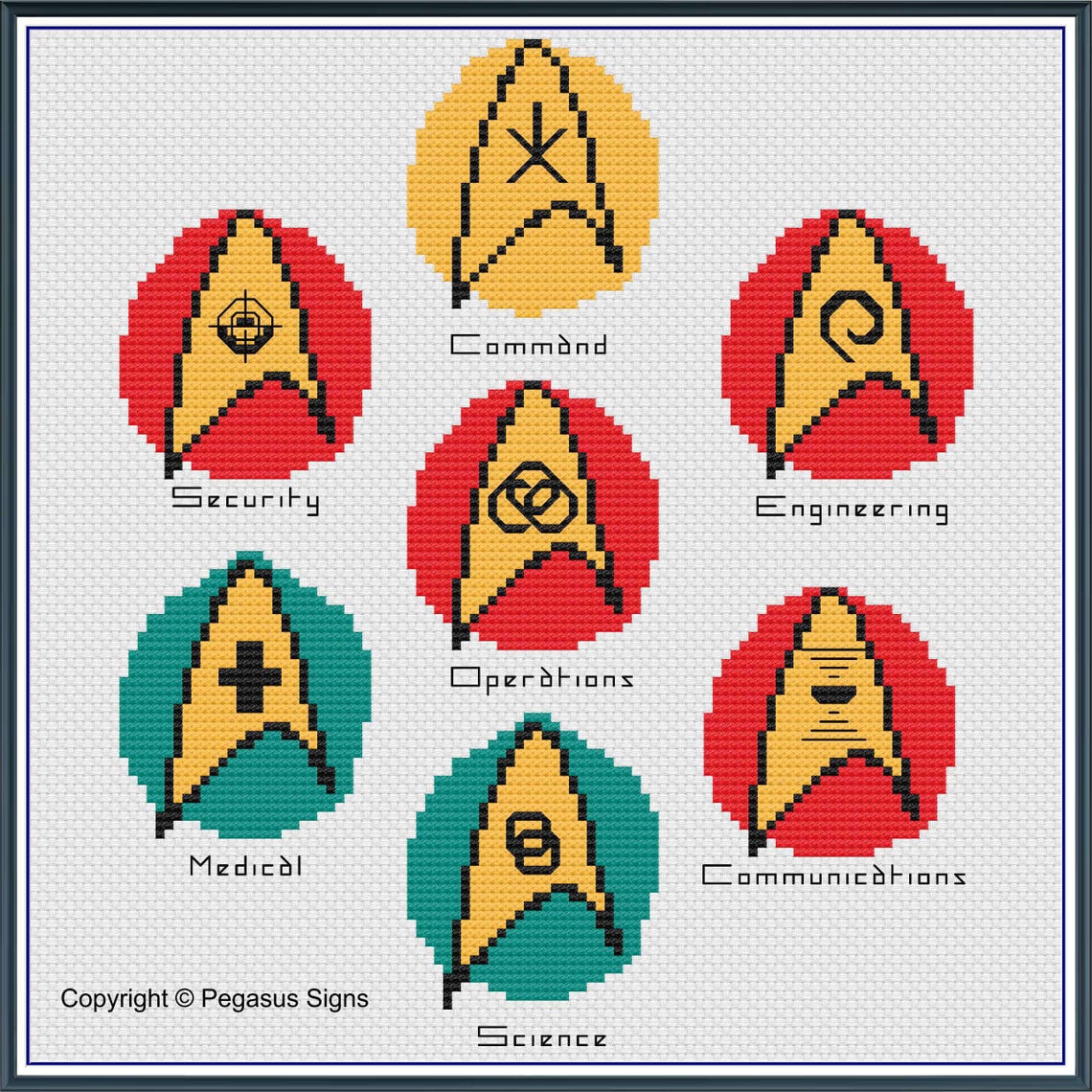 Star Trek 7 X Motifs Cross Stitch Pattern Only PDF/JPEG Files Classictv ...