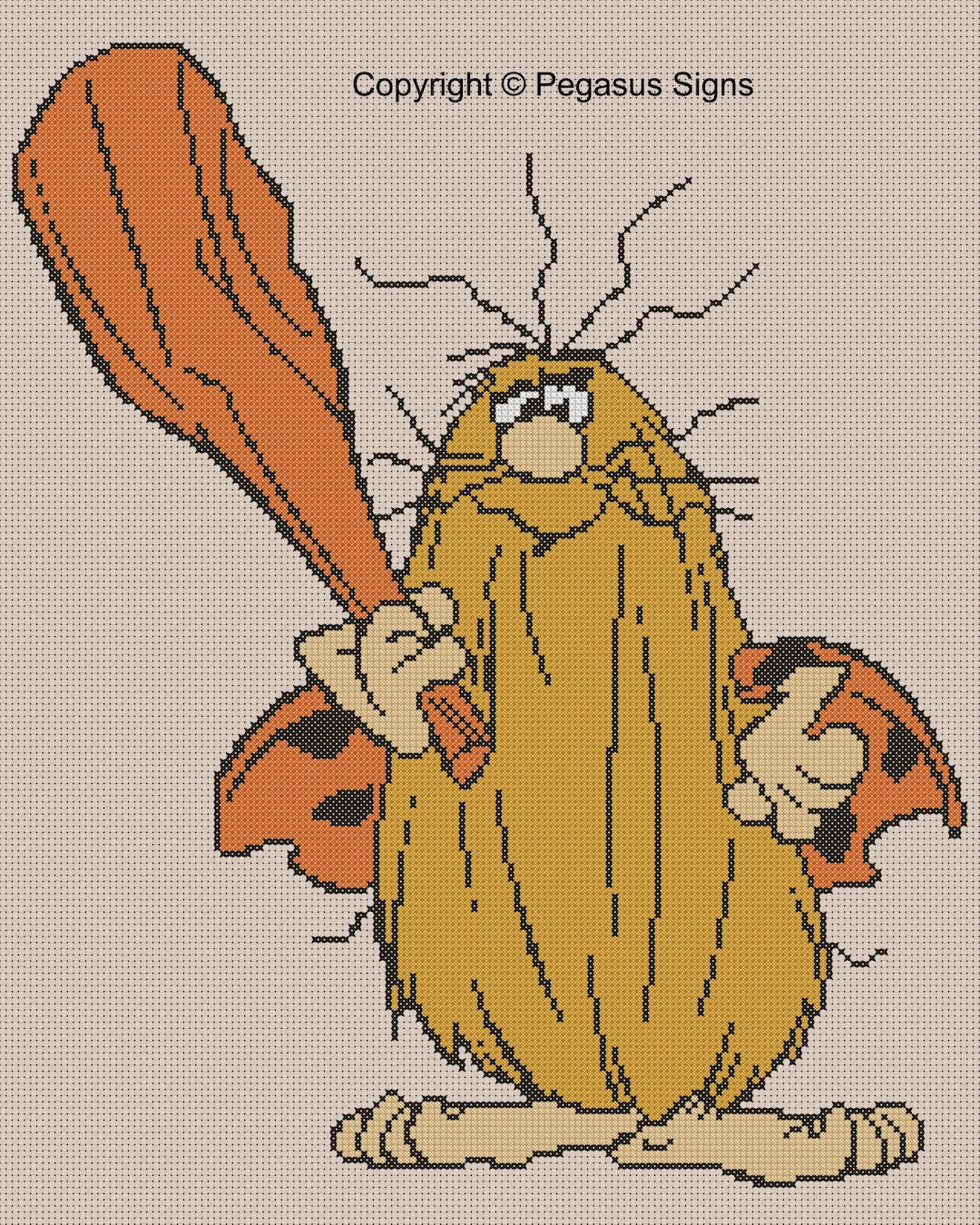 Captain Caveman Cross Stitch Pattern, Retro Cartoon (PDF/JPEG) - Etsy