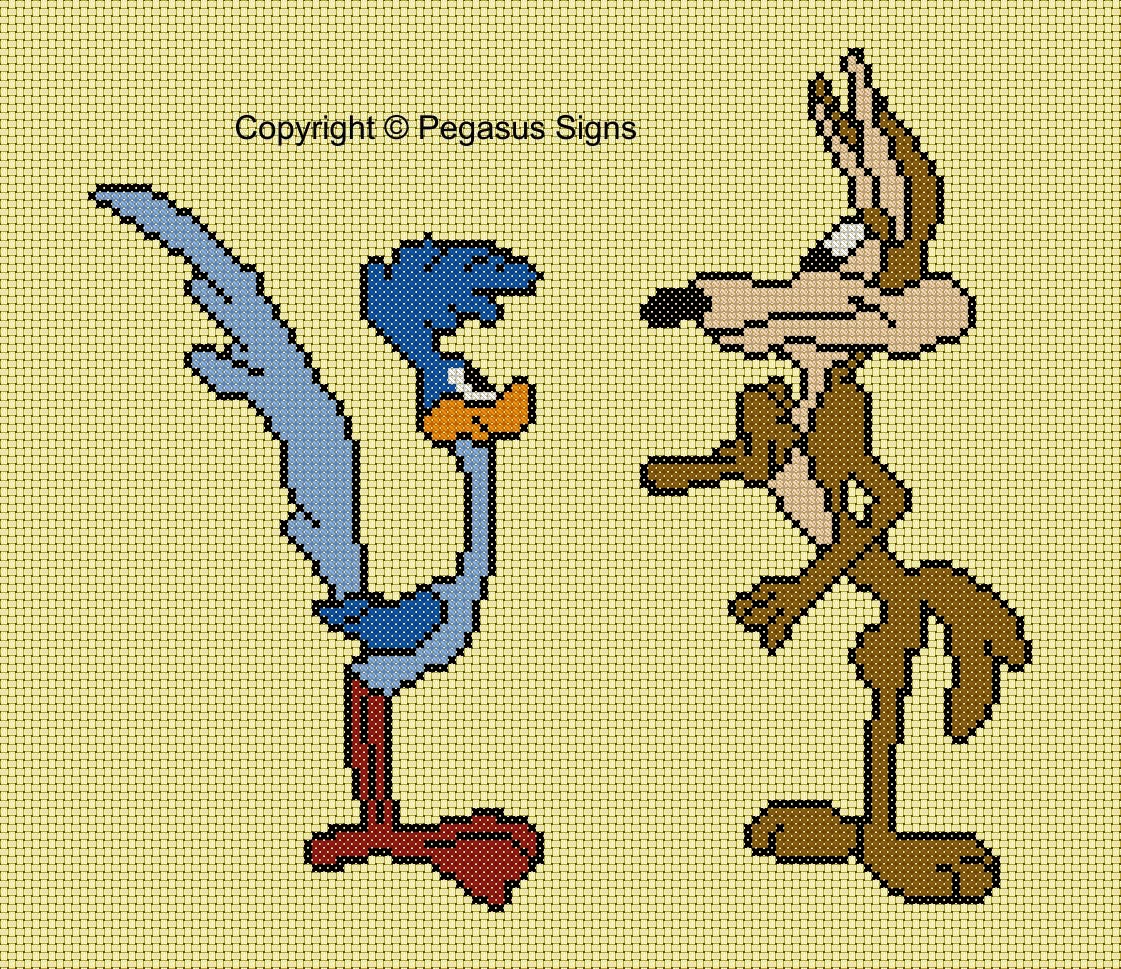 Cross Stitch Pattern for Road Runner and Wile Coyote - Etsy