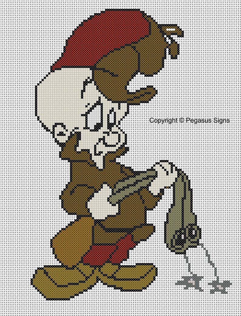 Elmer Fudd Cross Stitch Pattern Only (pdf Jpg Files) Tv Retro Cartoon ...