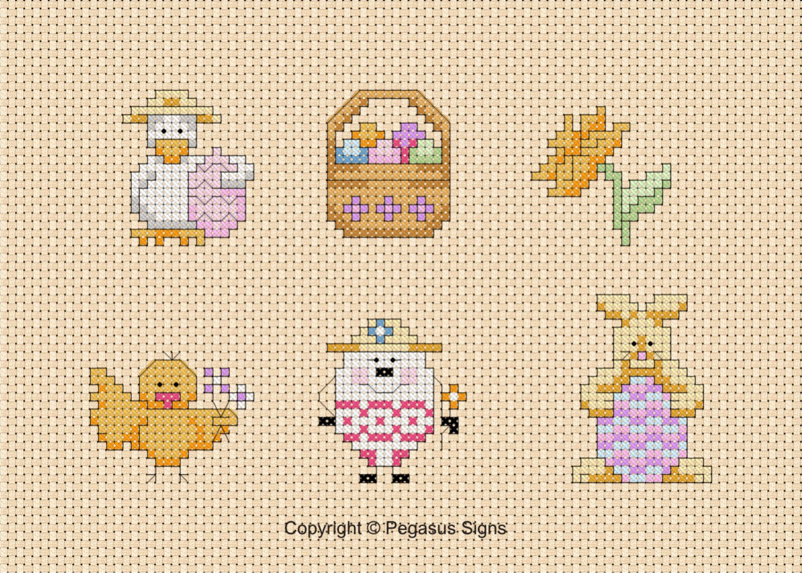 Easter Motifs 001 Cross Stitch Pattern Only PDF/JPEG Files | Etsy