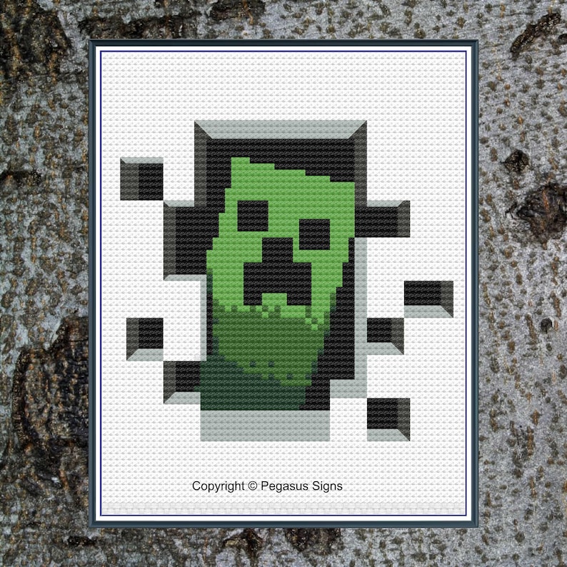 Creeper Minecraft Cross Stitch Pattern – Gaming Character (PDF/JPEG) - Etsy