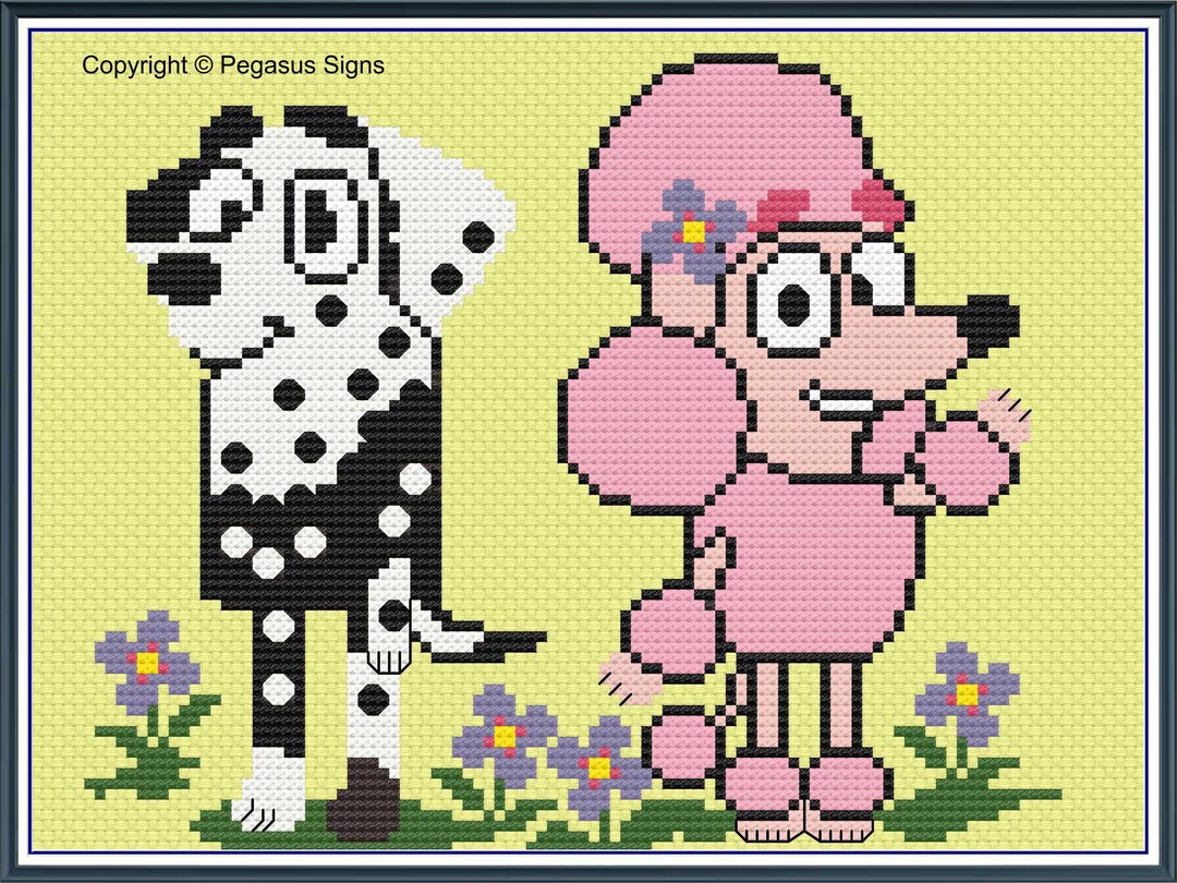 Chloe and Coco Dogs Cross Stitch Pattern Only PDF/JPEG Files - Cartoon, Kidstv, Dalmatian ...