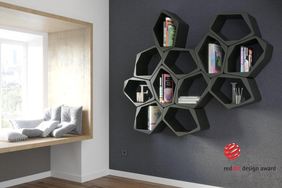BUILD Hexagon Shelves (set of 12) | Modular Wall Shelving| Floating ...