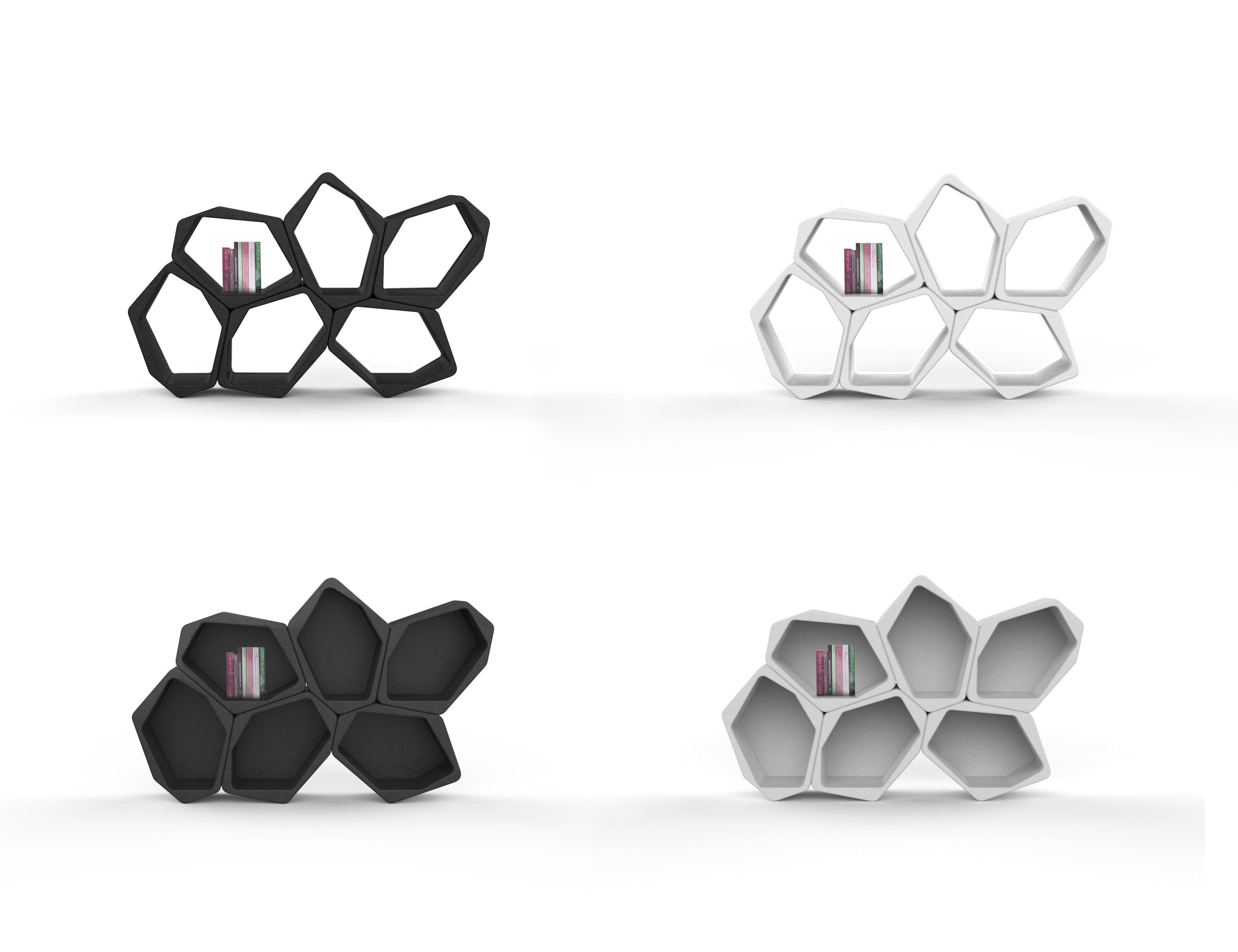 BUILD Hexagon Shelves set of 6 Modular Bookcase | Etsy