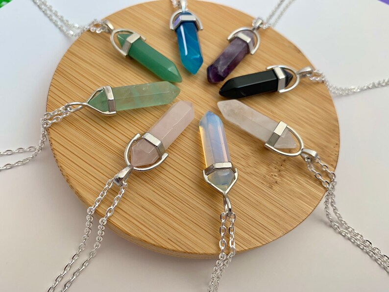 Crystal Pillar Point Necklace Natural Gemstone Semi Precious - Etsy