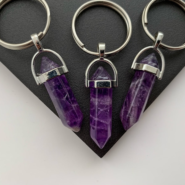Gemstone Keychain - Etsy