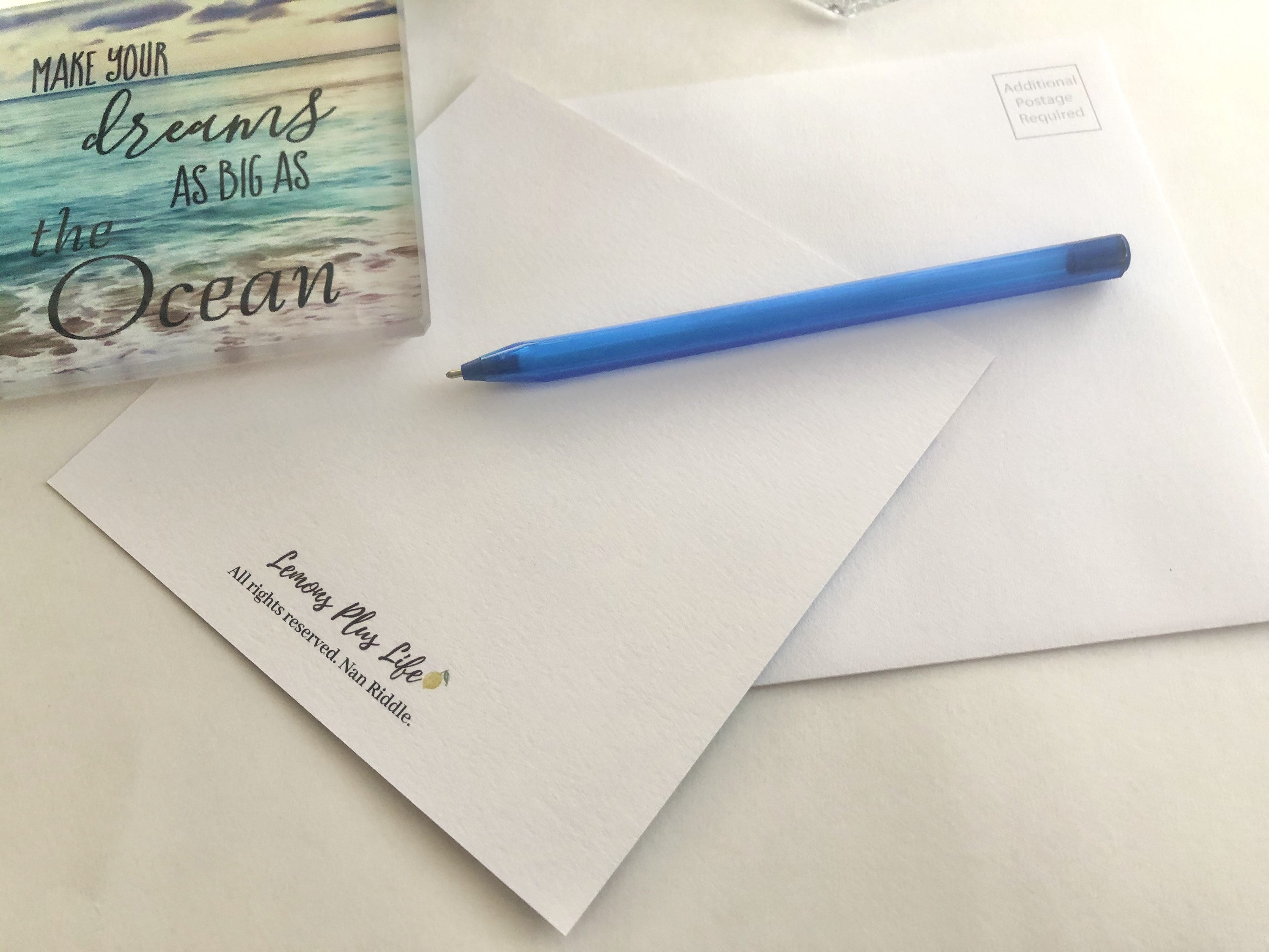 Ocean Gift Set of 2, Glass Coaster Make Your Dreams As Big As the Ocean ...