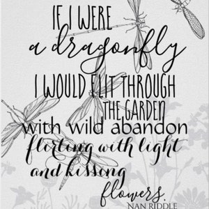 Dragonfly Poem Poster, If I Were a Dragonfly Poem, Ready to Frame ...