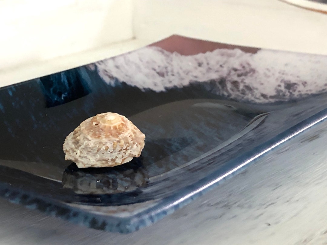 Ocean Blue Oblong Glass Decorative Tray - Etsy