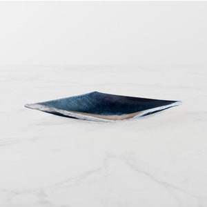 Ocean Blue Oblong Glass Decorative Tray - Etsy