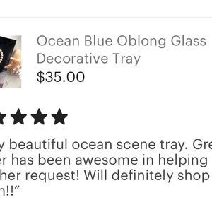 Ocean Blue Oblong Glass Decorative Tray - Etsy