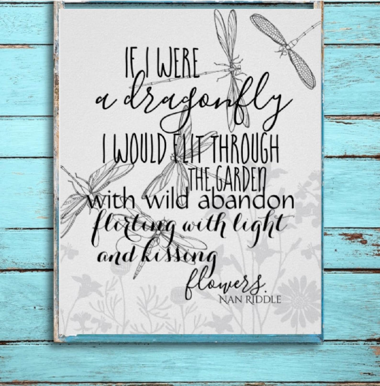 Dragonfly Poem Poster If I Were a Dragonfly Poem Ready to | Etsy