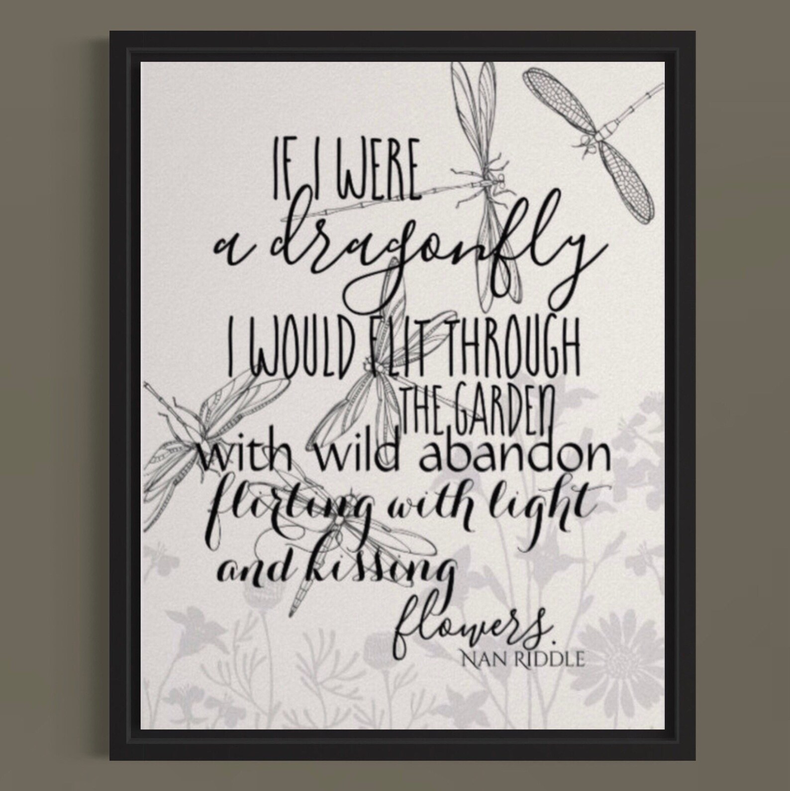 Dragonfly Poem Poster If I Were a Dragonfly Poem Ready to - Etsy