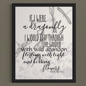 Dragonfly Poem Poster, If I Were a Dragonfly Poem, Ready to Frame ...