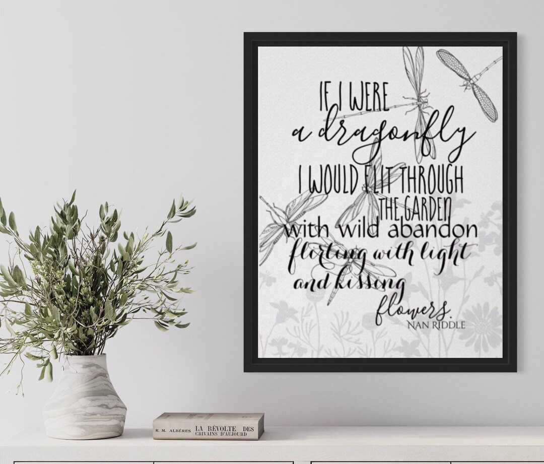 Dragonfly Poem Poster, If I Were a Dragonfly Poem, Ready to Frame ...