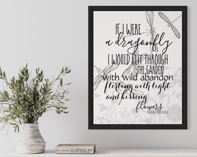 Dragonfly Poem Poster, If I Were a Dragonfly Poem, Ready to Frame ...