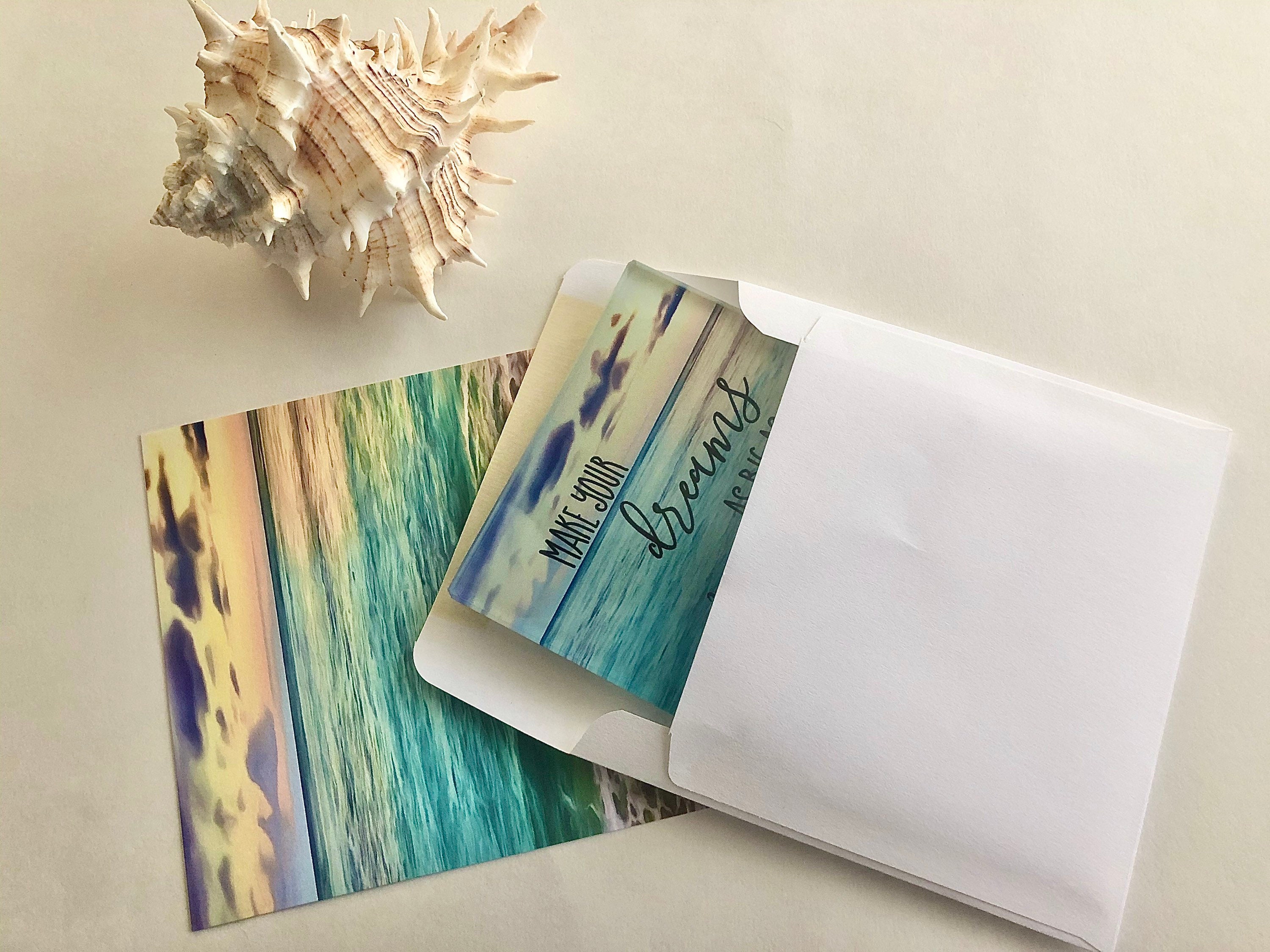 Ocean Gift Set of 2, Glass Coaster Make Your Dreams As Big As the Ocean ...