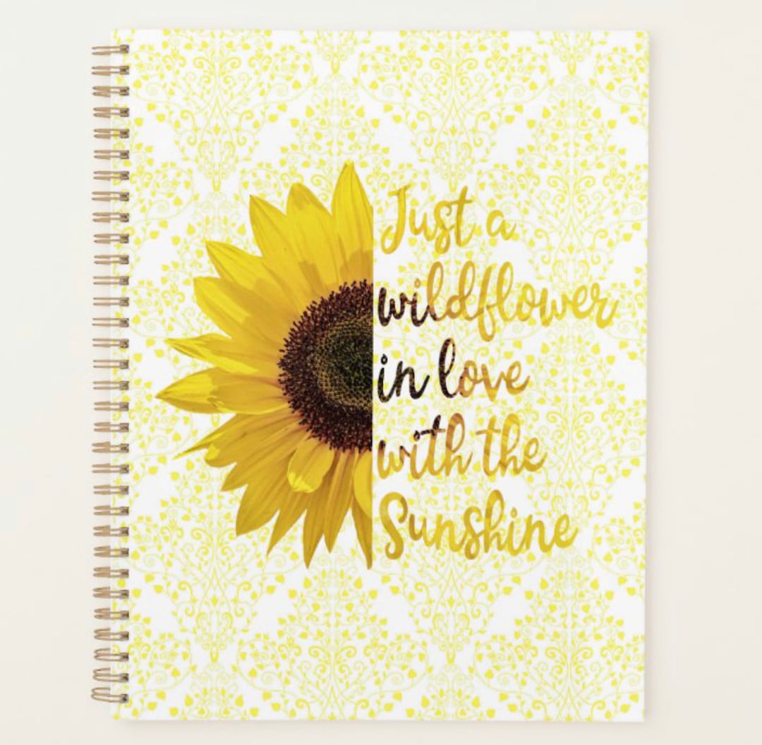 Sunflower Customizable Planner, "just a Wildflower in Love With the ...