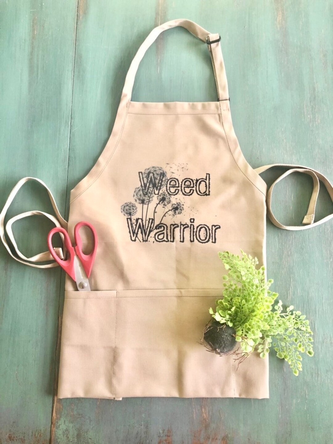 Funny Garden Apron weed Warrior Three Pocket Garden Apron, Plant Lover ...
