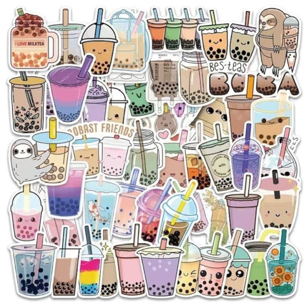 50pcs Adorable Bubble Tea Stickers Boba Stickers Latte - Etsy