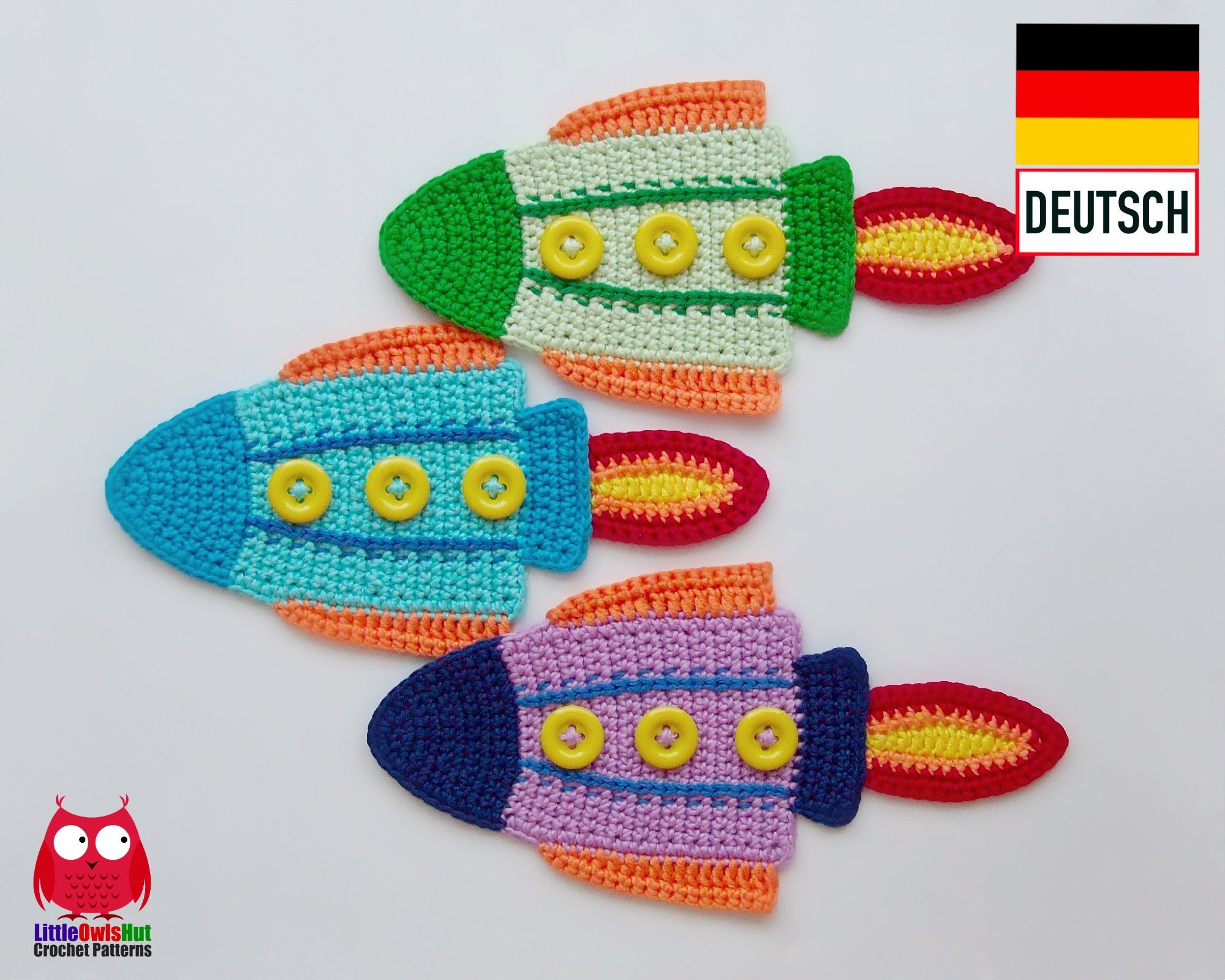 074DE Häkelanleitung Rakette Lesezeichen Hausdeko PDF - Etsy.de