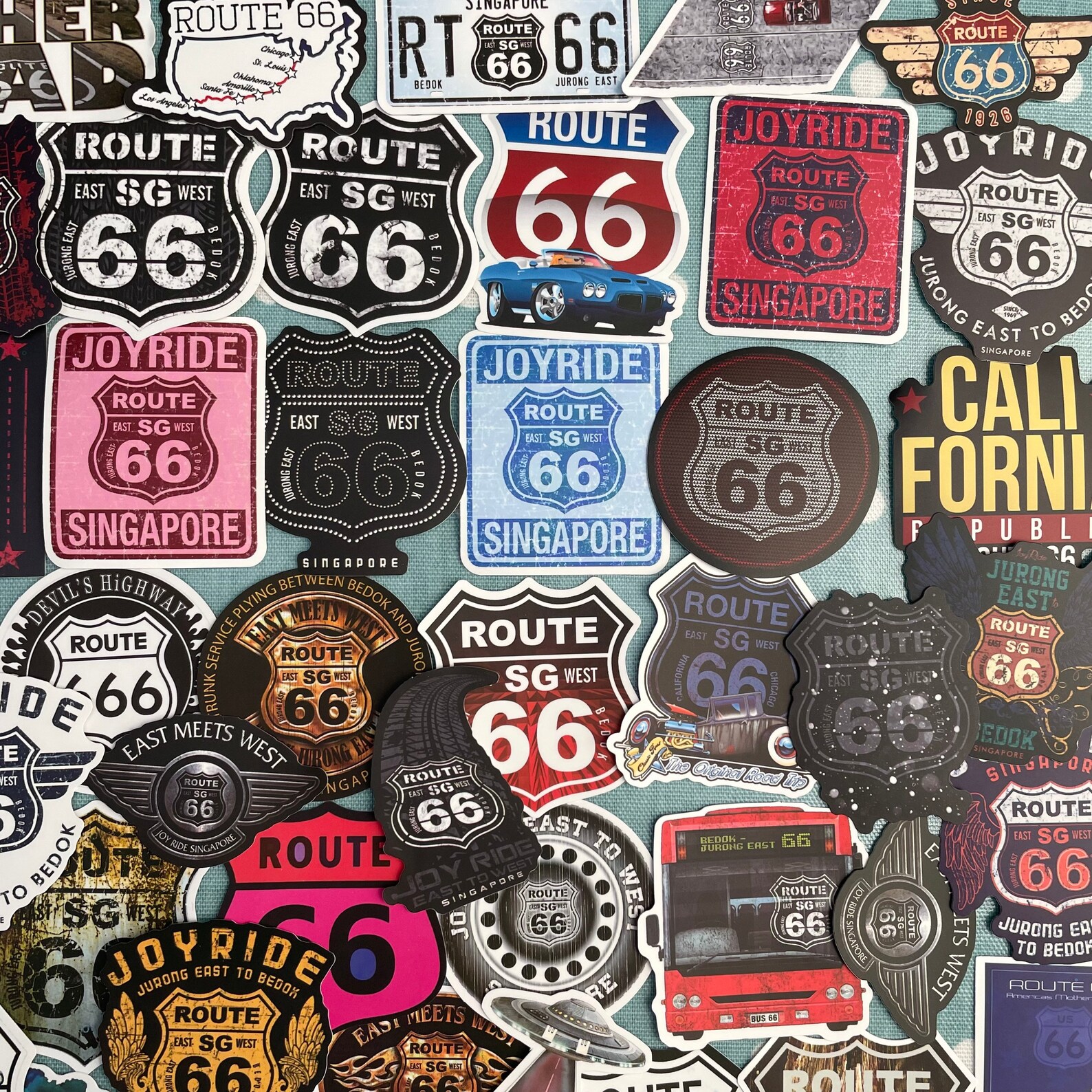 Historic Route 66 vintage garage sign style retro stickers | Etsy