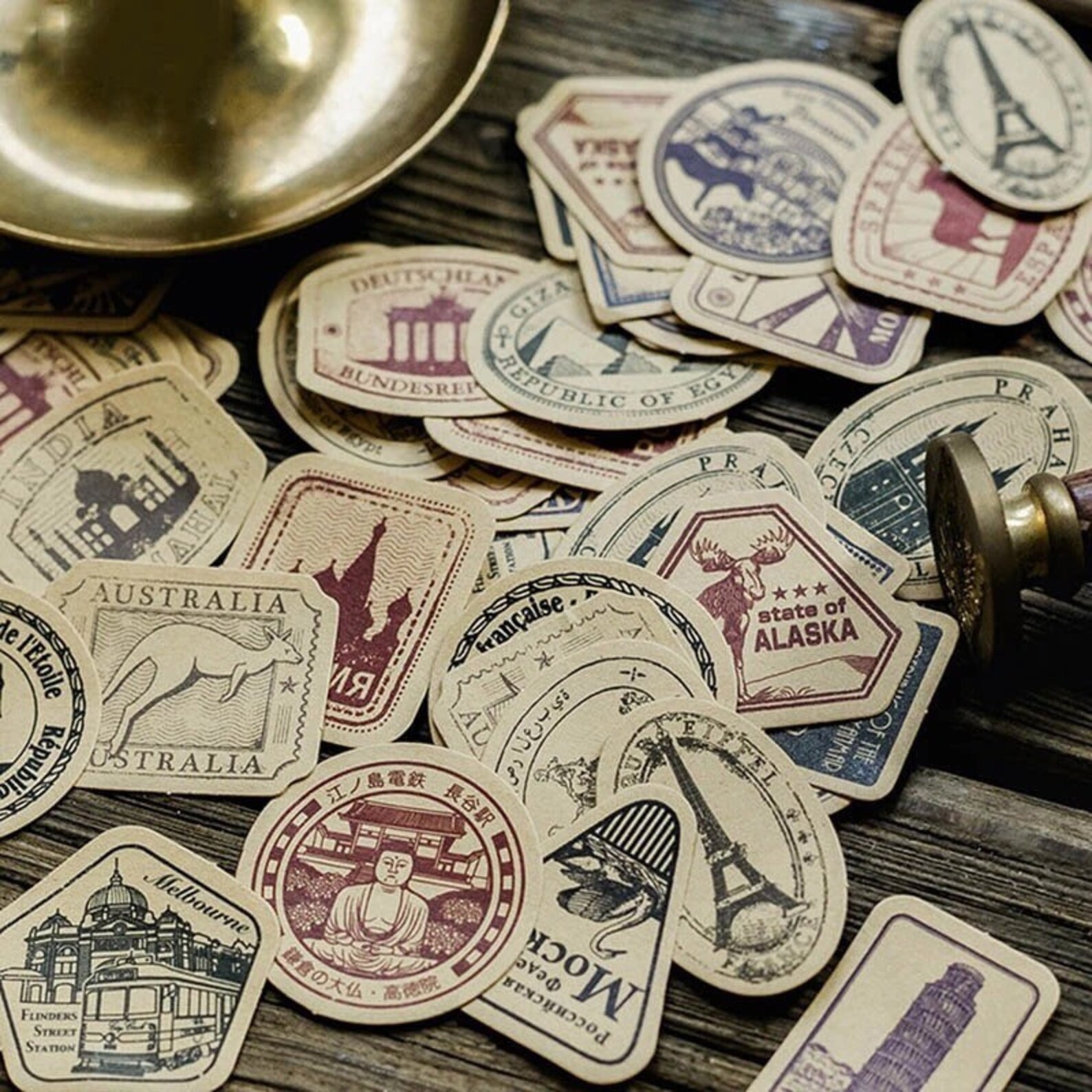 Travel stickers assorted pack of 45 | Etsy